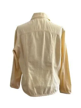 Chico's | Jackets & Coats | Chicos Yellow Cotton Denim Style Jacket ...